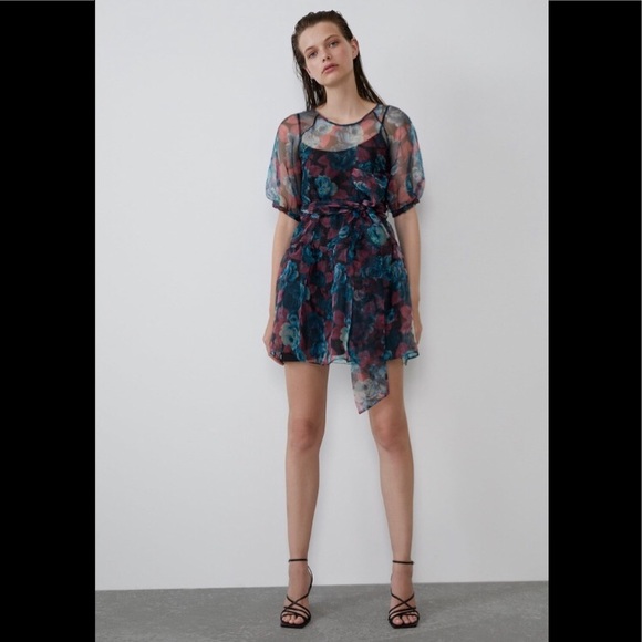 Zara | Dresses | Zara Organza Ruffle Dress | Poshmark